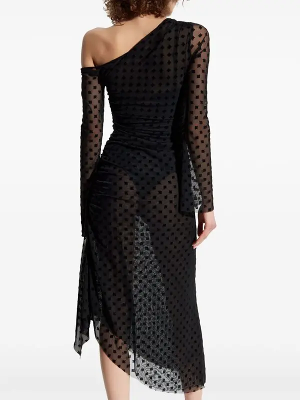 MISBHV Logo-flocked Midi Dress - Black