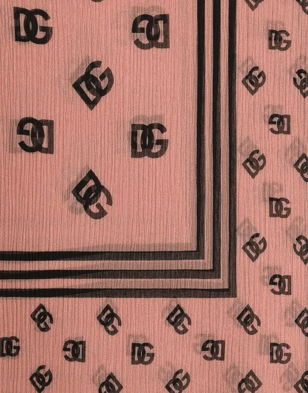 Dolce & Gabbana Silk Crepon Scarf With All-over Dg Logo