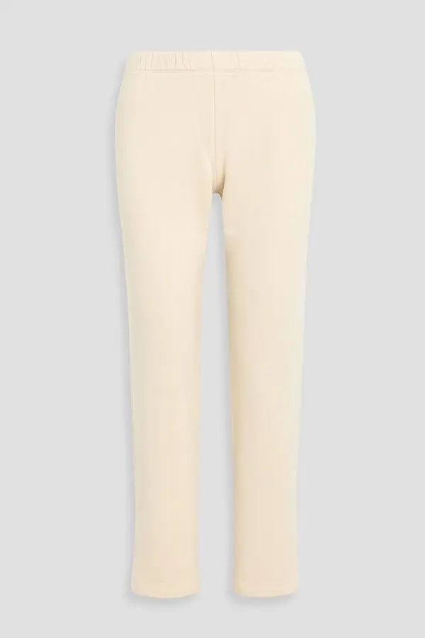 Another Tomorrow French Cotton-blend Terry Track Pants - Ecru