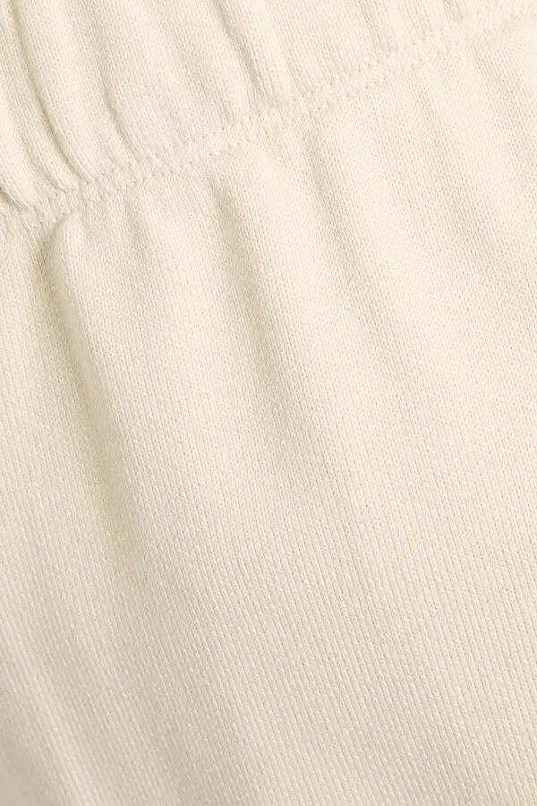 Another Tomorrow French Cotton-blend Terry Track Pants - Ecru