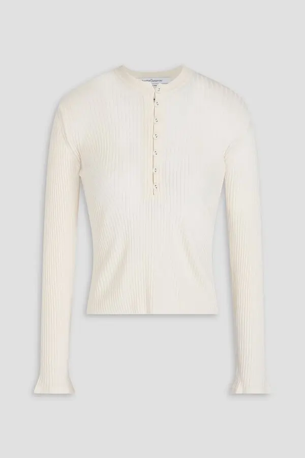 Another Tomorrow Ribbed Merino Wool-blend Sweater - Cream