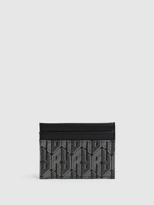 REISS Fletcher Monogram Canvas Card Holder