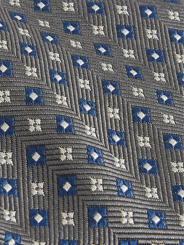 REISS Pelosa Foulard Silk-blend Tie - Charcoal