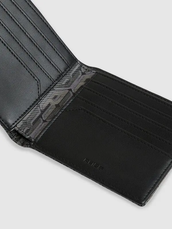REISS Forest Coated Canvas Monogram Wallet