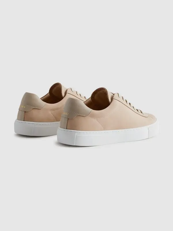 REISS Finley Nubuck Leather Trainers
