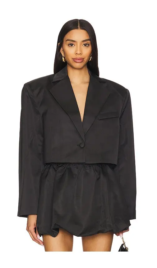 WeWoreWhat Cropped Satin Blazer