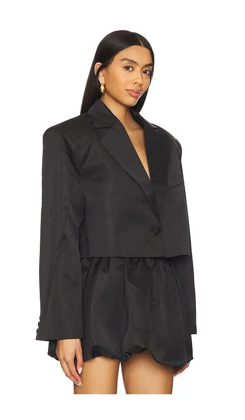 WeWoreWhat Cropped Satin Blazer