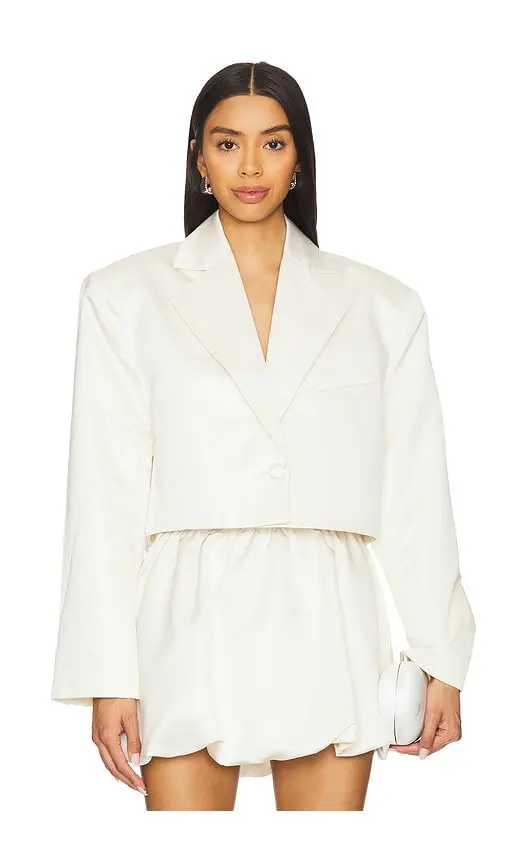 WeWoreWhat Cropped Satin Blazer