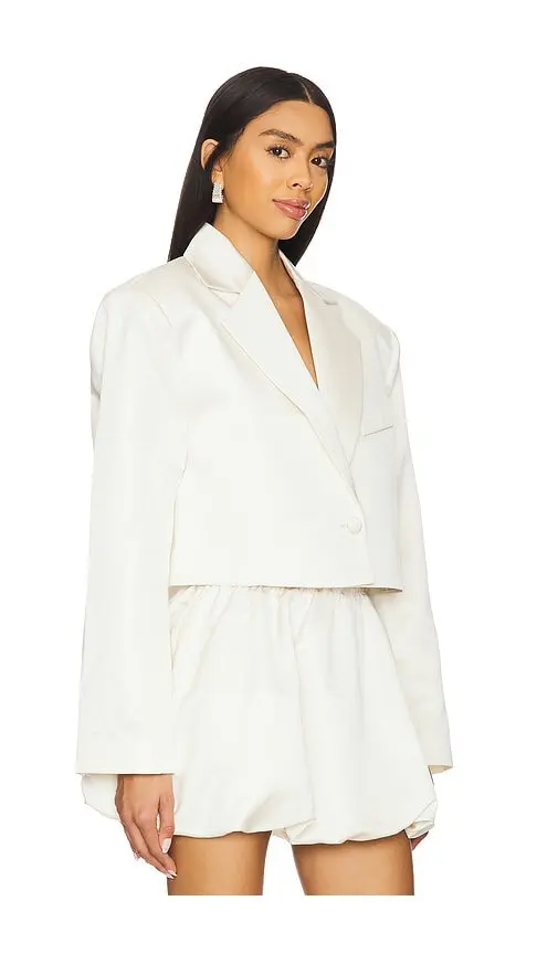 WeWoreWhat Cropped Satin Blazer