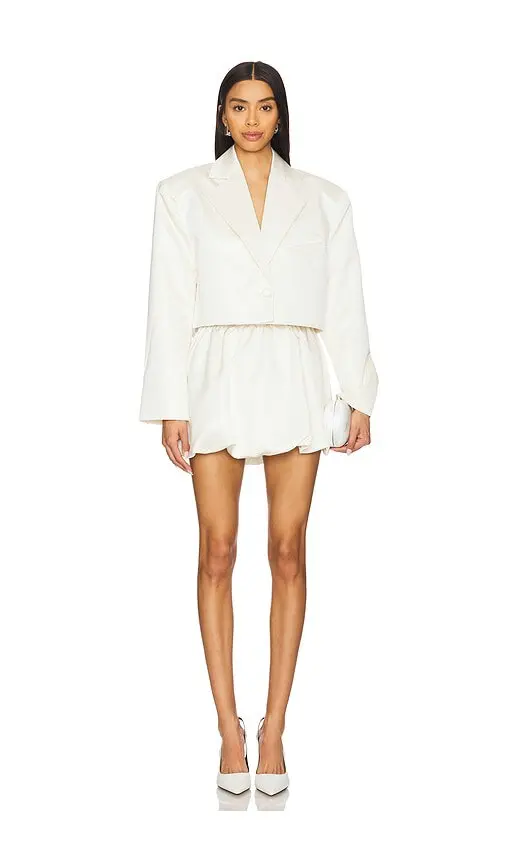 WeWoreWhat Cropped Satin Blazer