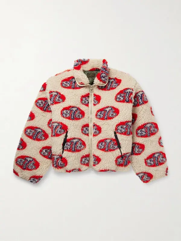 Kapital Drizzler Cropped Printed Fleece Jacket