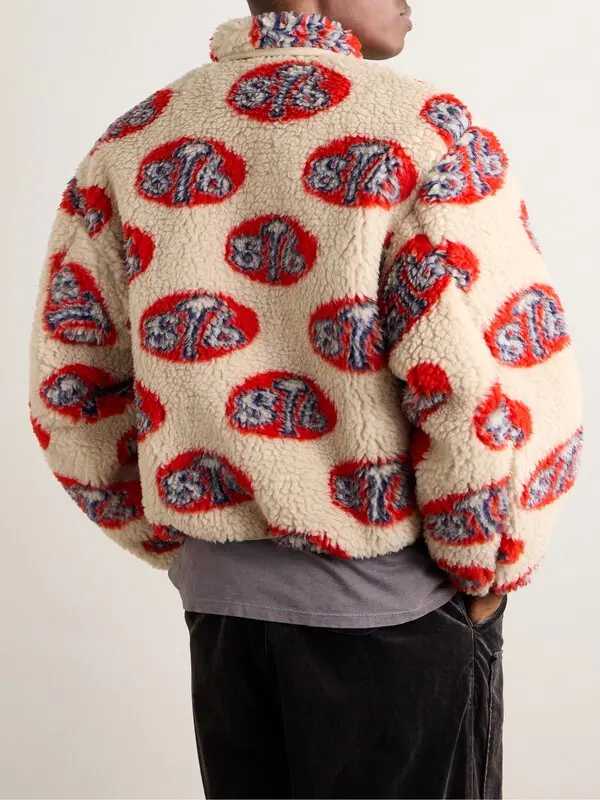 Kapital Drizzler Cropped Printed Fleece Jacket