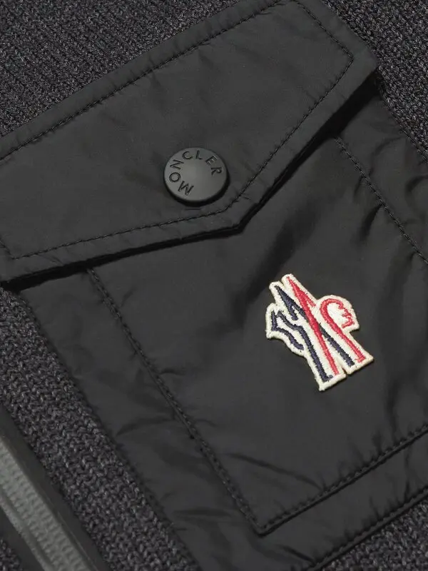 Moncler Shell-trimmed Wool-blend Hooded Ski Jacket