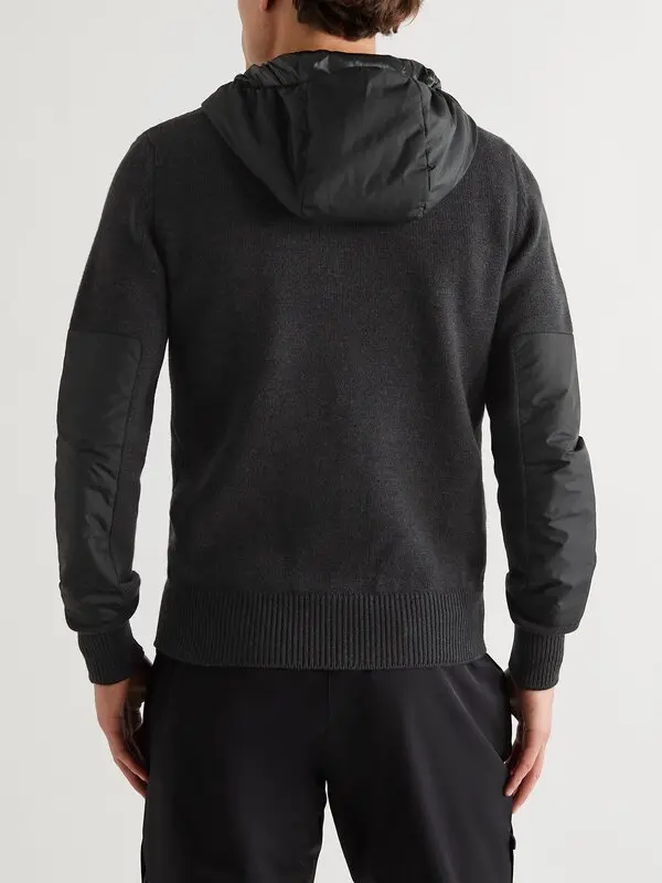 Moncler Shell-trimmed Wool-blend Hooded Ski Jacket