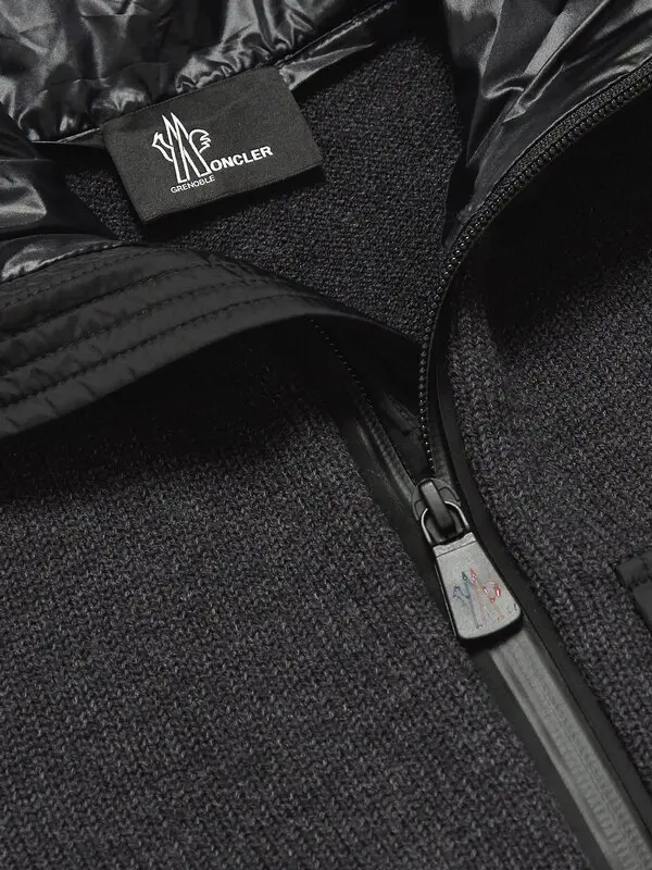Moncler Shell-trimmed Wool-blend Hooded Ski Jacket