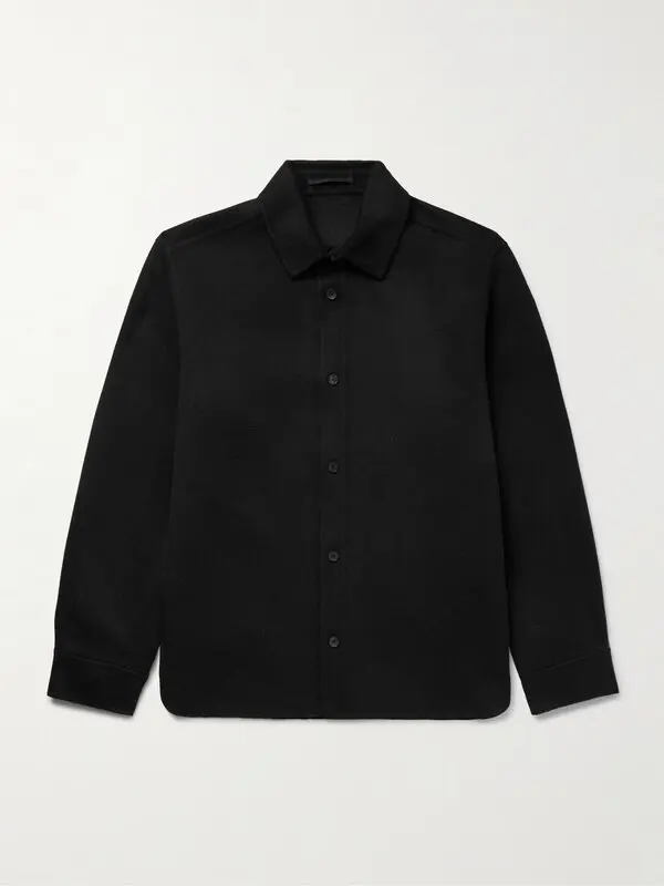 Mr P. Double-faced Wool And Cashmere-blend Felt Overshirt - Black