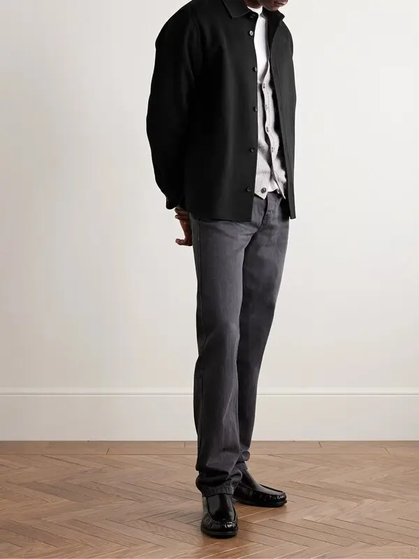 Mr P. Double-faced Wool And Cashmere-blend Felt Overshirt - Black