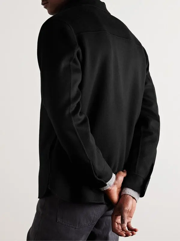 Mr P. Double-faced Wool And Cashmere-blend Felt Overshirt - Black