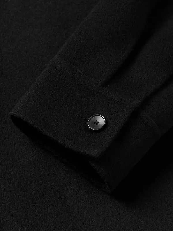 Mr P. Double-faced Wool And Cashmere-blend Felt Overshirt - Black