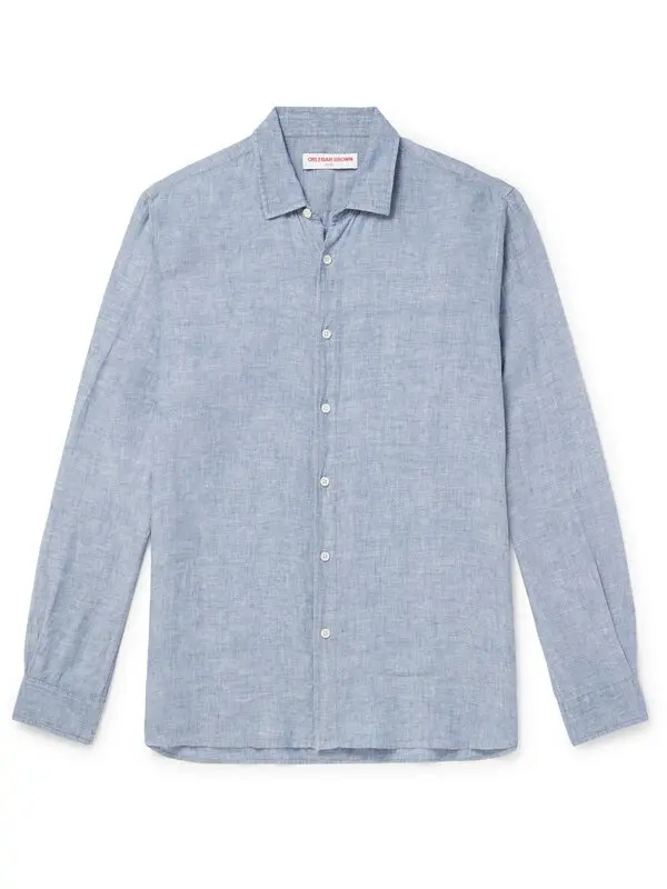 Orlebar Brown Justin Linen-chambray Shirt - Blue