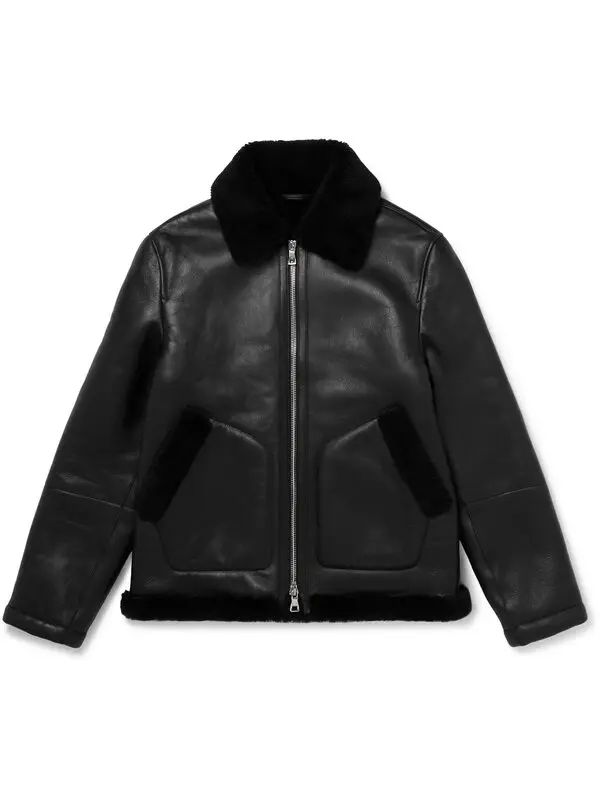Mr P. Shearling-lined Nappa Leather Trucker Jacket