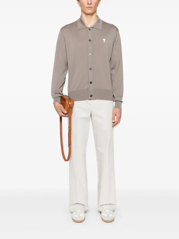 AMI Paris De Coeur Cardigan - Neutrals