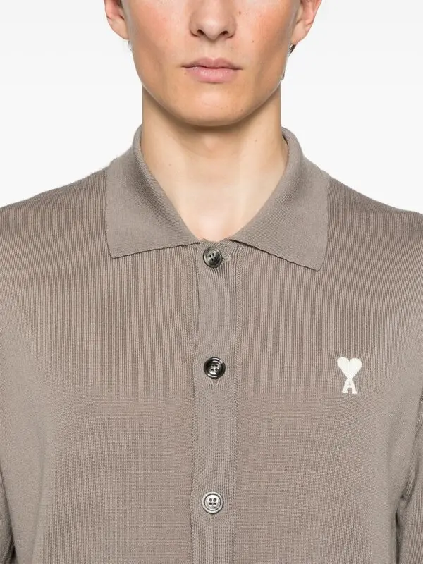 AMI Paris De Coeur Cardigan - Neutrals