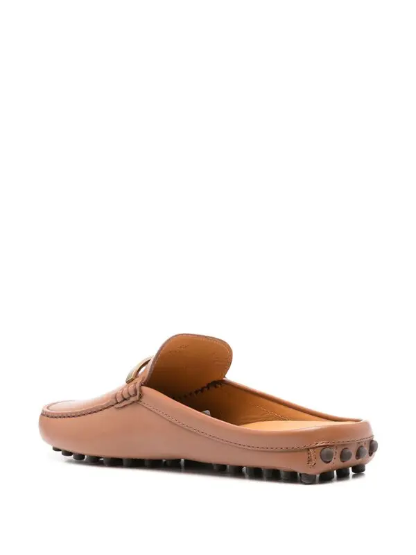 TOD'S Leather Slippers - Brown