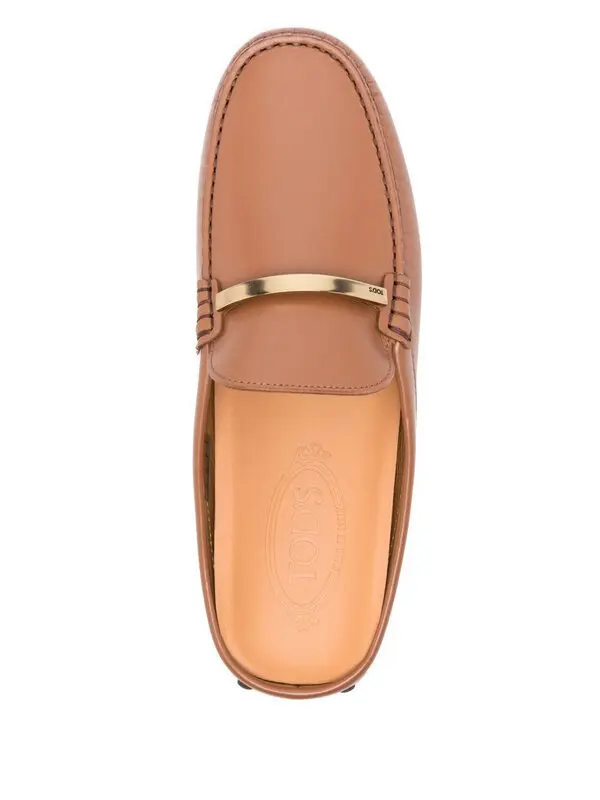 TOD'S Leather Slippers - Brown