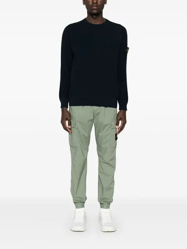 Stone Island Piqué-weave Crew Neck Sweatshirt - Blue