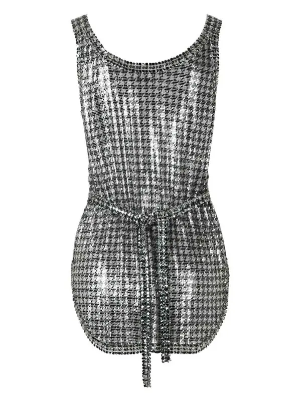 Rabanne Metallic Houndstooth Tank Top