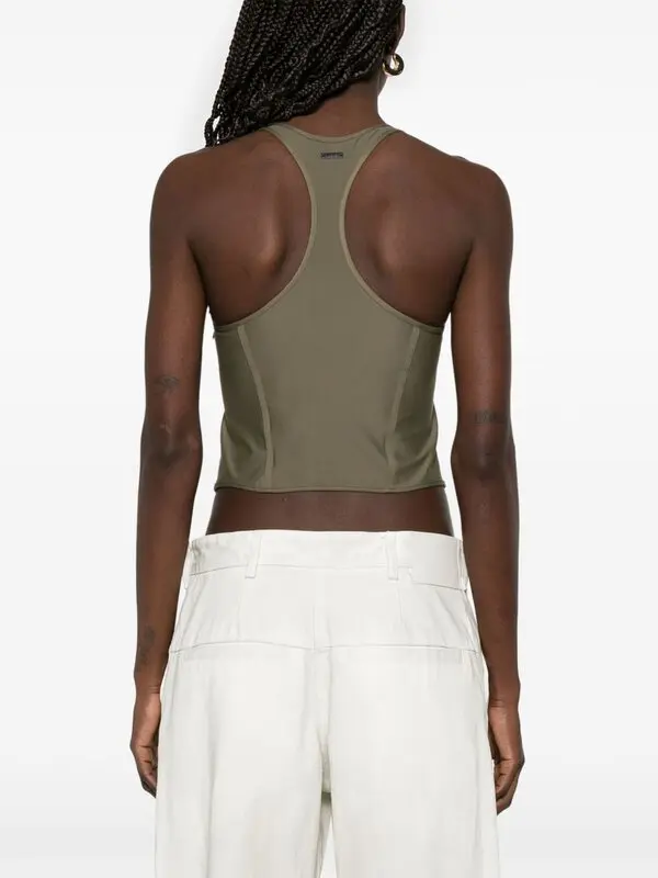 MUGLER Corseted Tank Top - Green