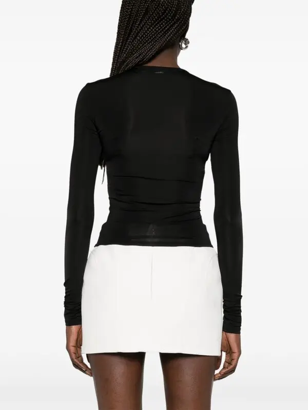 MUGLER Lace-up Long Sleeve Top