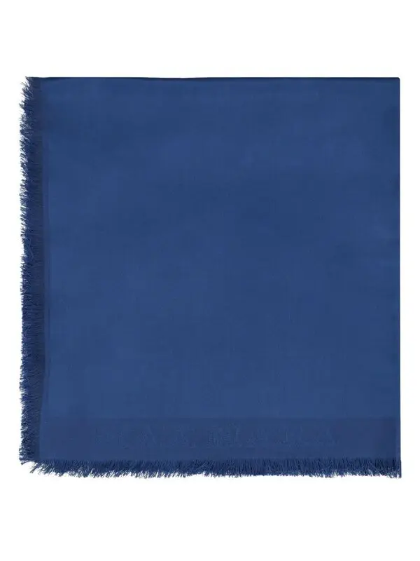 Max Mara Wales Frayed Silk Scarf - Blue