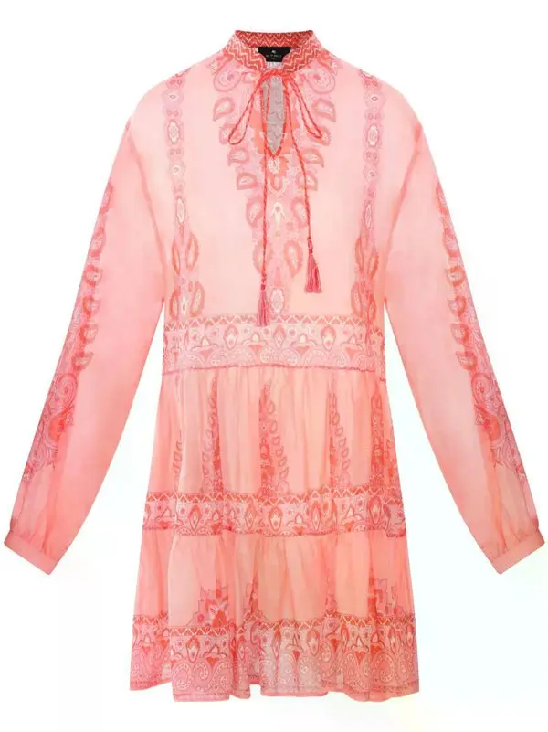 Etro Paisley-print Mini Dress - Pink