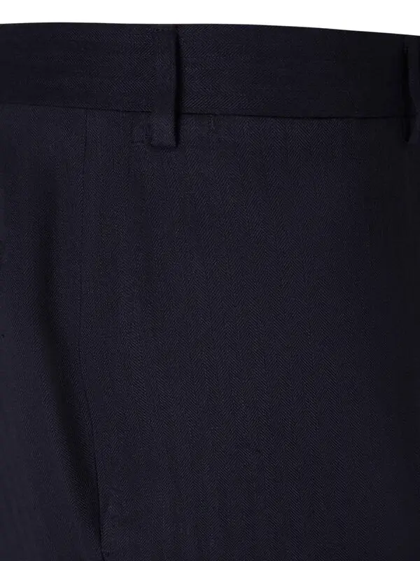 Canali Wool Tailored Trousers - Blue