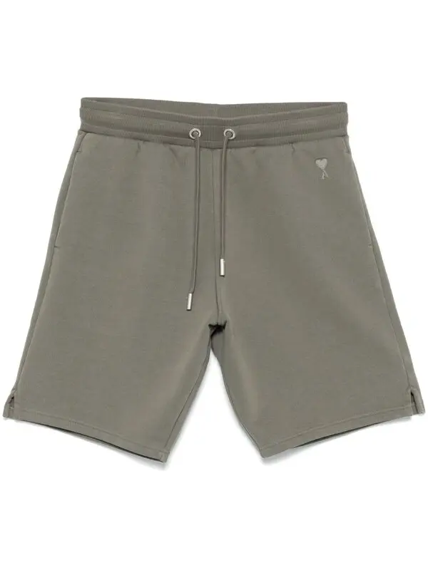 Ami De Coeur-embroidered Shorts - Grey