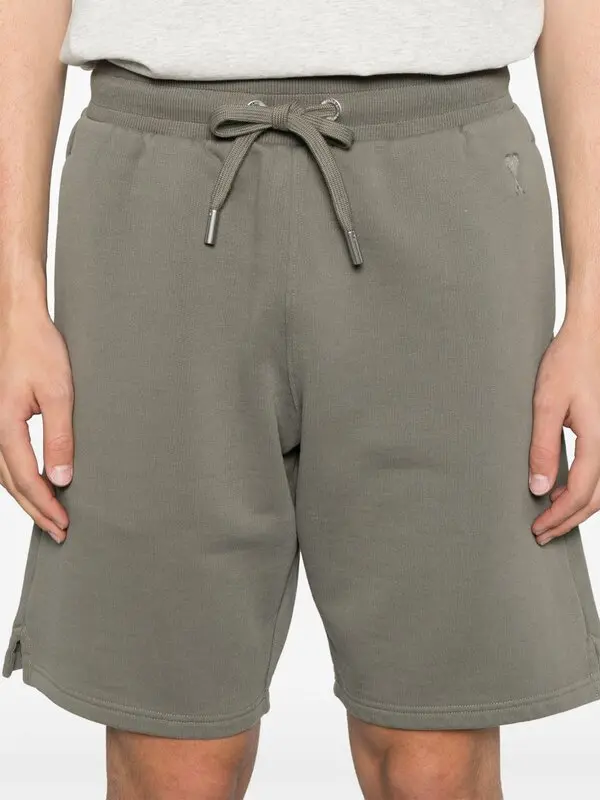 Ami De Coeur-embroidered Shorts - Grey