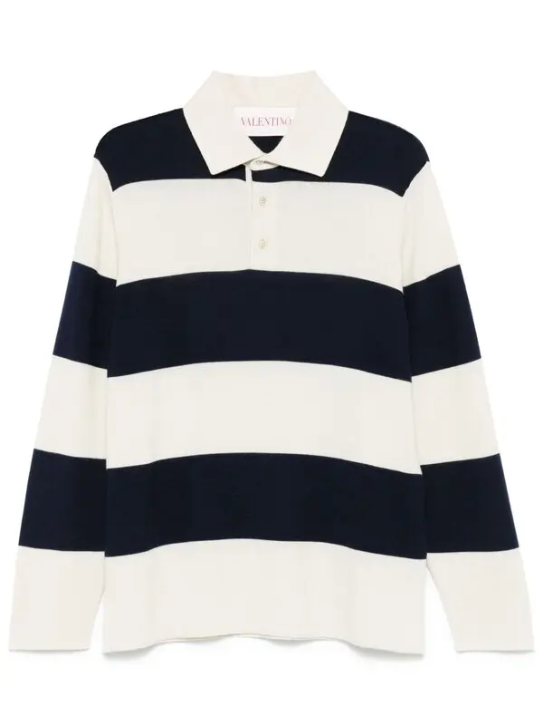 Valentino Garavani Striped Polo Shirt - Neutrals