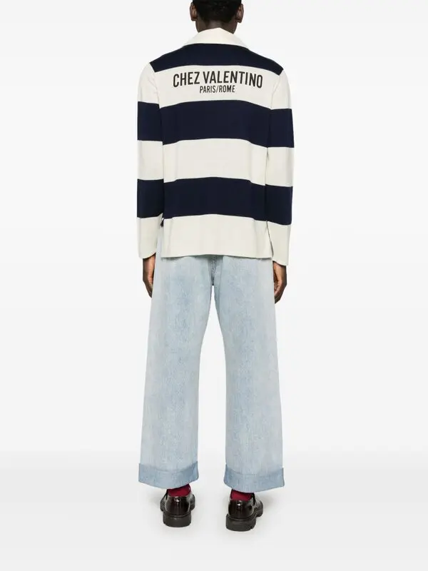 Valentino Garavani Striped Polo Shirt - Neutrals
