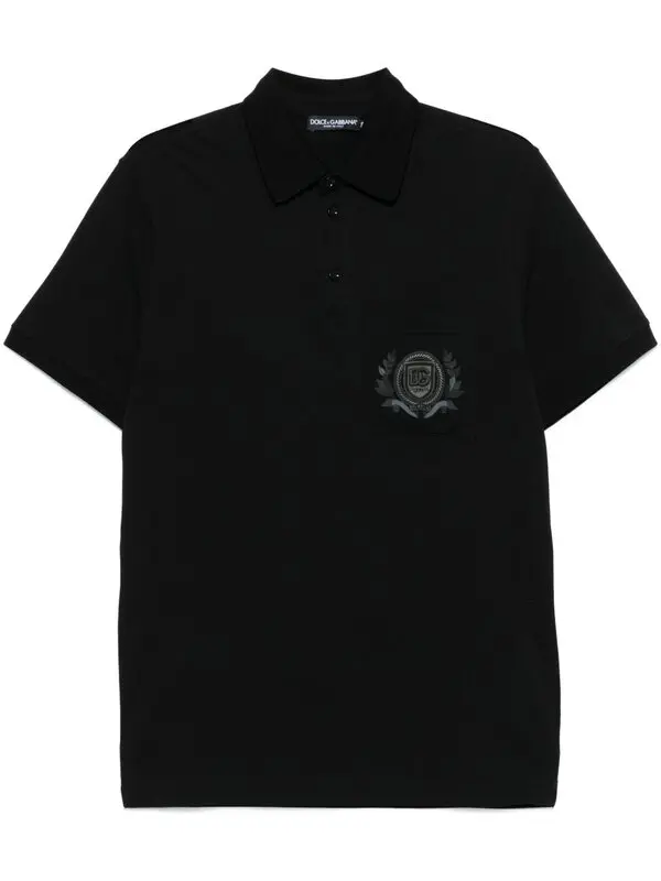 Dolce & Gabbana Logo-embroidered Polo Shirt - Black