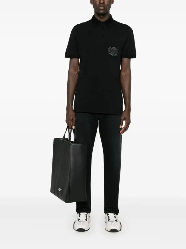 Dolce & Gabbana Logo-embroidered Polo Shirt - Black