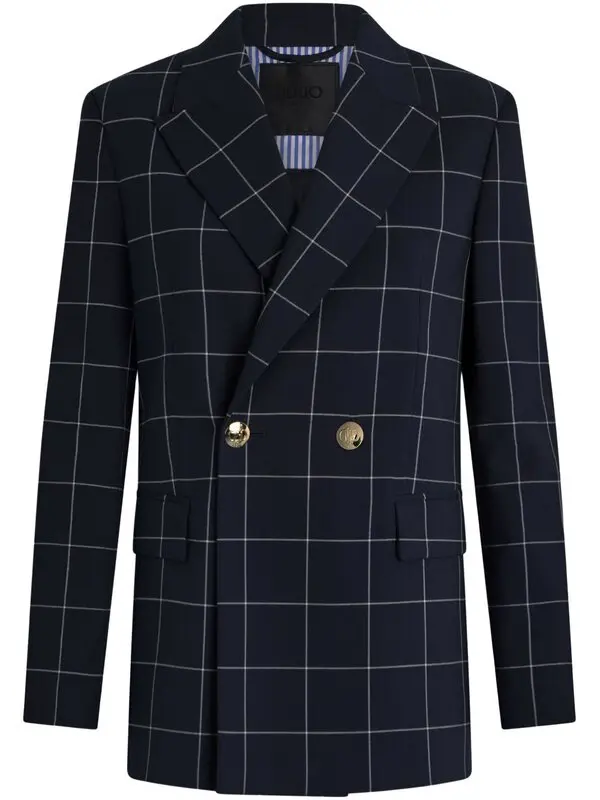 Liu Jo Double-breasted Checked Blazer