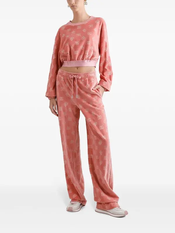 Dolce & Gabbana Monogram-jacquard Cropped Sweatshirt