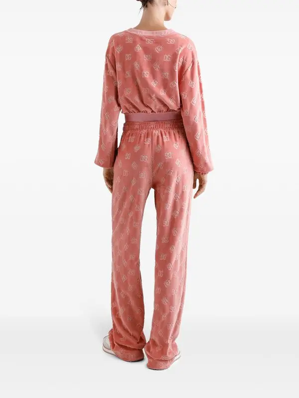 Dolce & Gabbana Monogram-jacquard Cropped Sweatshirt