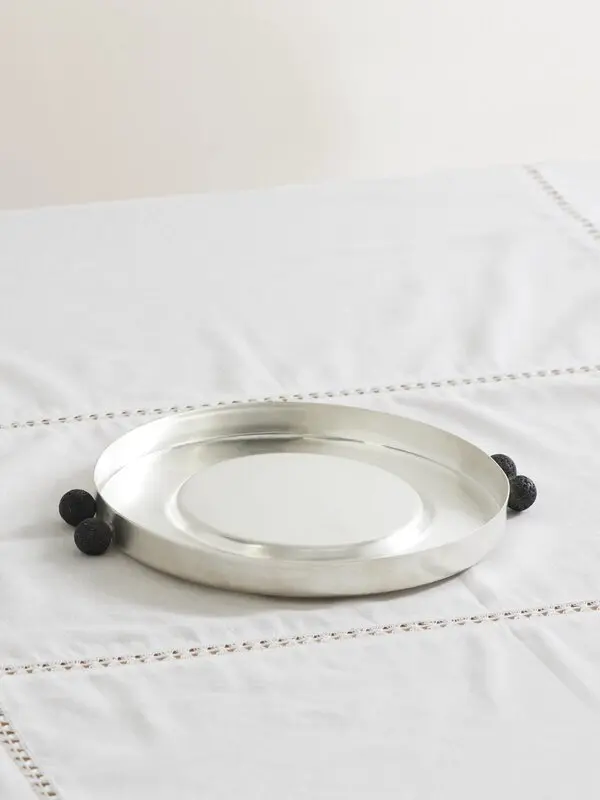 NATALIA CRIADO Lava -plated Plate - Silver