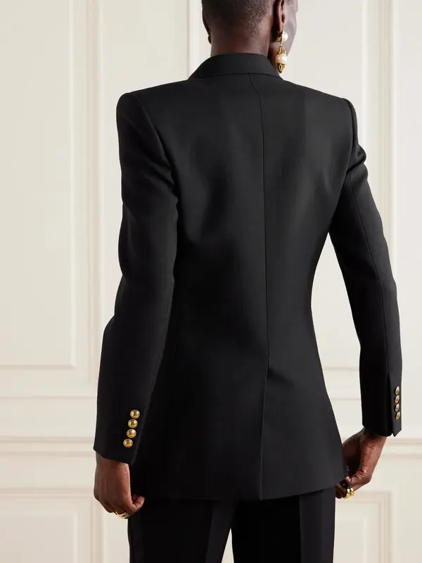 Saint Laurent Double-breasted Wool-gabardine Blazer