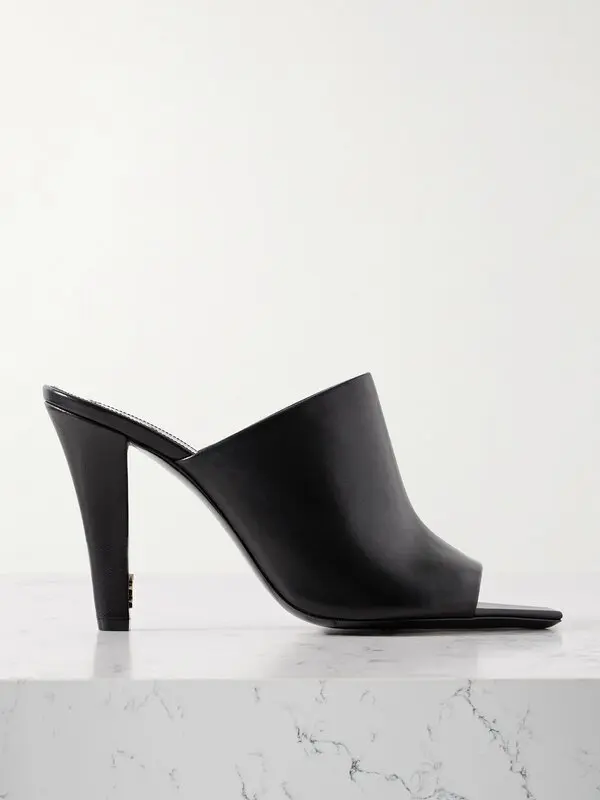 Saint Laurent Jill Leather Mules - Black