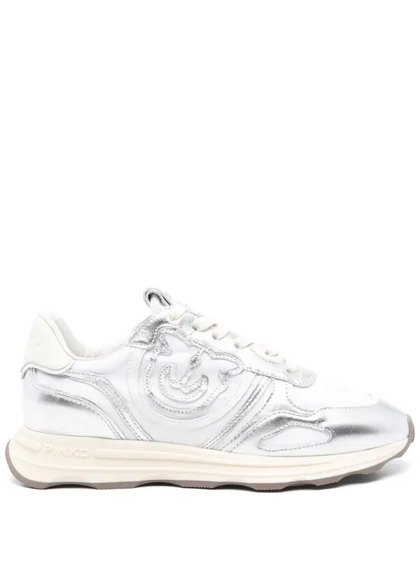 Pinko Love Birds-motif Sneakers - Silver