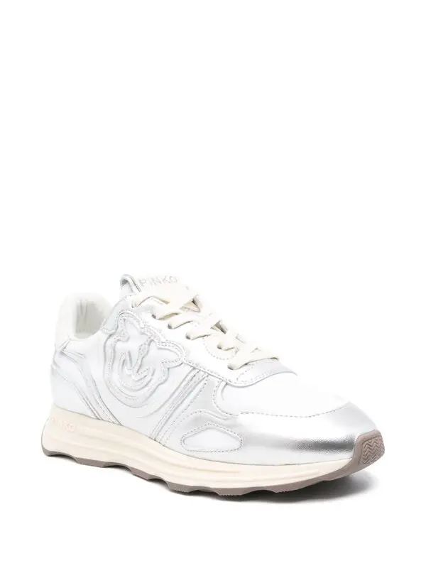 Pinko Love Birds-motif Sneakers - Silver